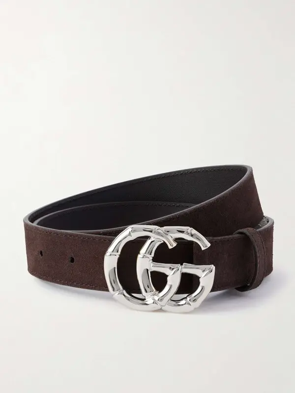 Gucci Suede Belt - Brown