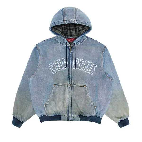 Supreme Reflective Arc Hooded Denim Work Jacket