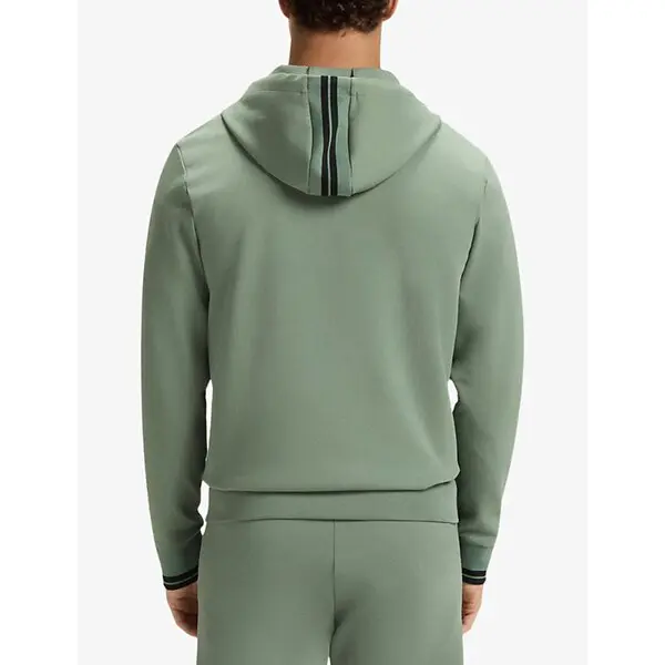 BOSS Branded Zip-up Stretch-jersey Hoody