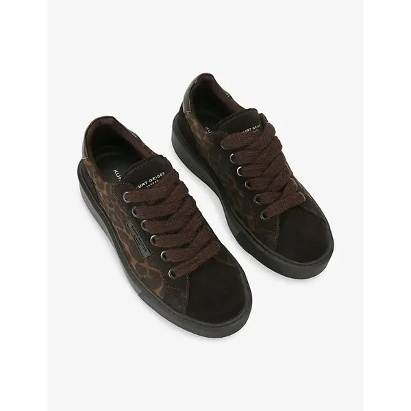Kurt Geiger Albion Leopard Suede Trainers