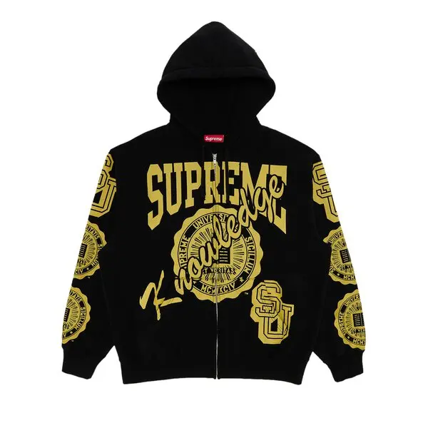 Supreme Knowledge Reigns Zip-up Hooded Sweatshirt - Black