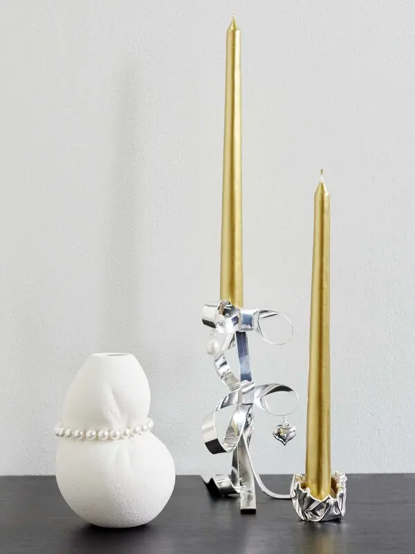 Completedworks Squeezed Small Faux Pearl-embellished Ceramic Vase