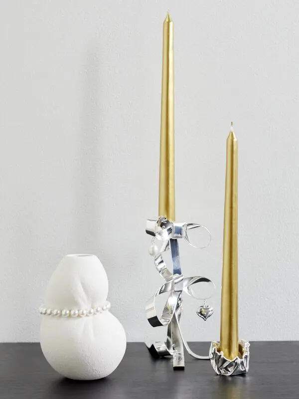 Completedworks Squeezed Small Faux Pearl-embellished Ceramic Vase