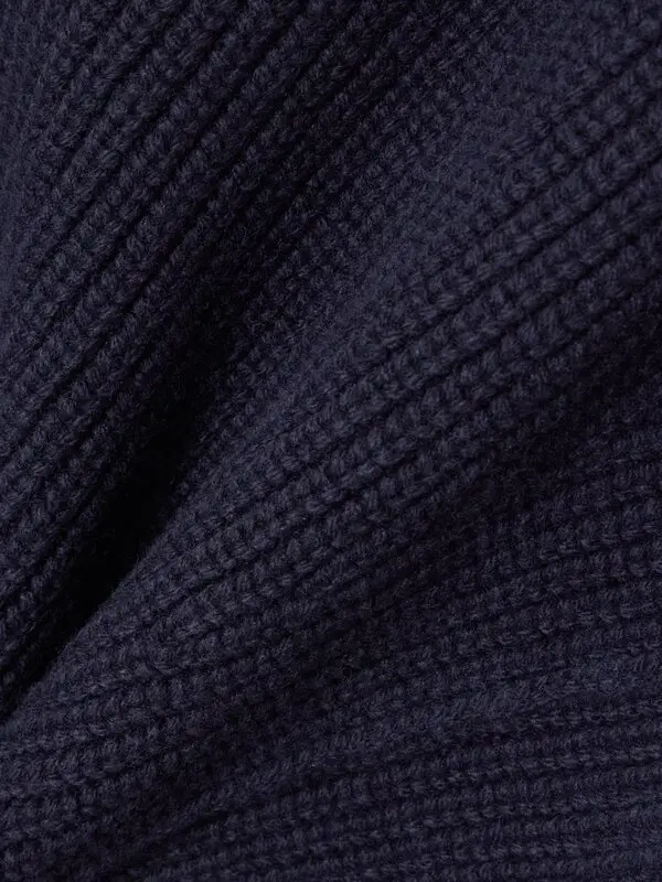 LANVIN Button-detailed Ribbed Wool Sweater - Blue