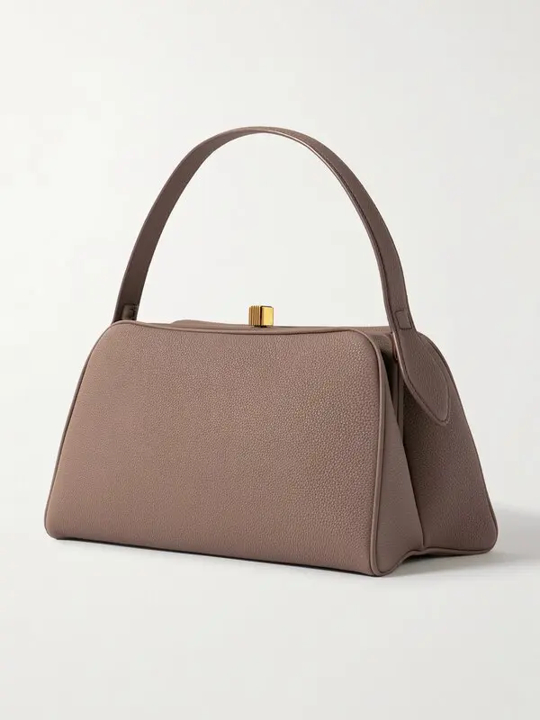 Khaite Cate Textured-leather Tote - Neutrals