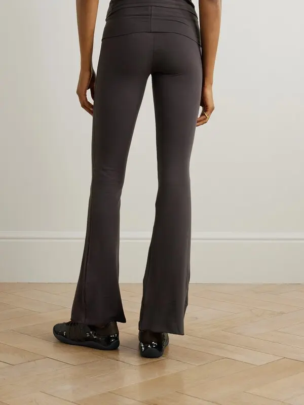 SKIMS Stretch-cotton Jersey Foldover Pants - Gray