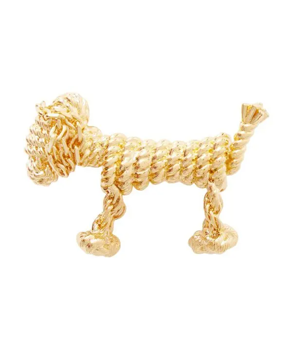Loewe Sausage Dog Brooch - Gold