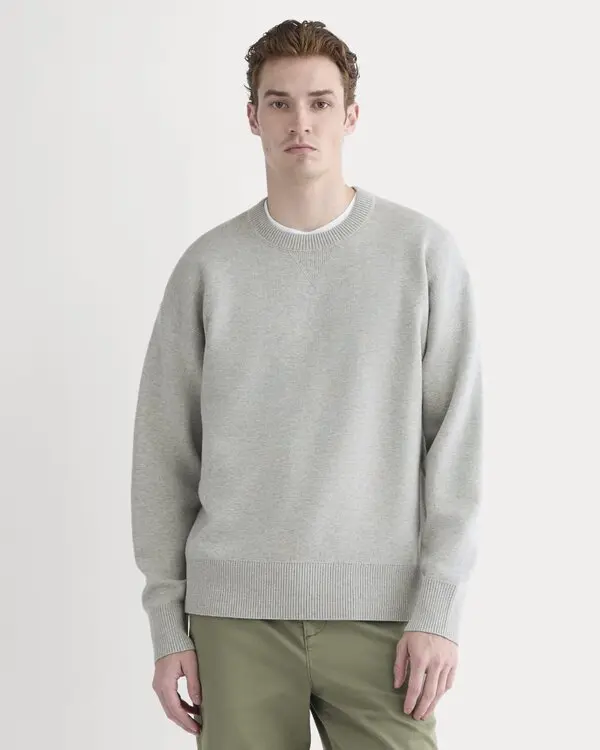 Everlane Luxe Merino Double-knit Sweater - Heathered Grey