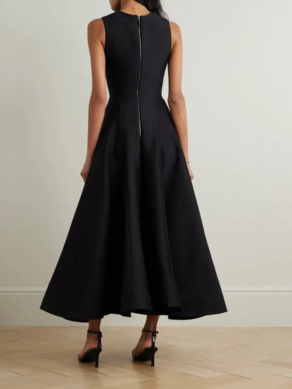 Maticevski Invigorate Pleated Wool And Silk-Blend Dress - Black |  Editorialist