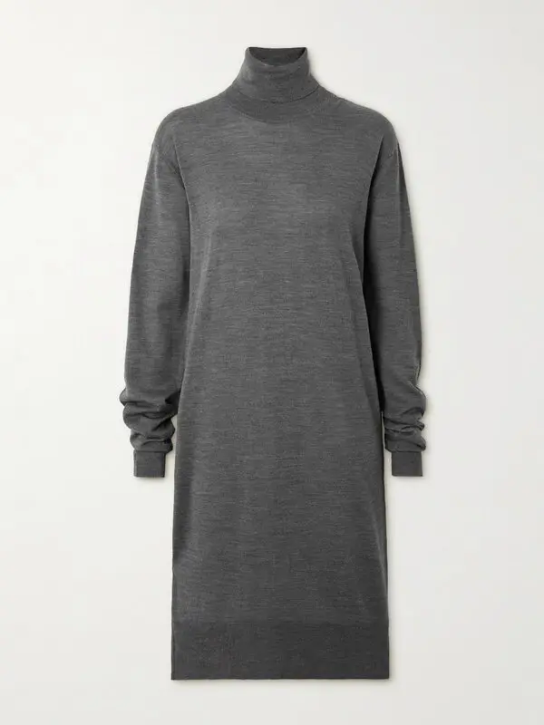 TOTÊME Wool And Silk-blend Turtleneck Dress
