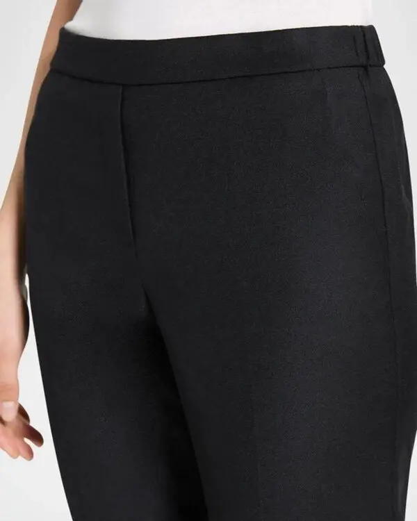 Theory Treeca Virgin Wool Flannel Cropped Pants - Black