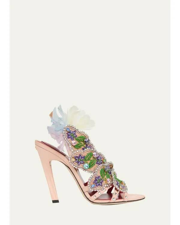 Valentino Garavani Dans Le Foyer Embellished Slingback Sandals - Multi