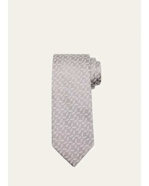 Charvet Tassel Silk Neck Tie - Silver