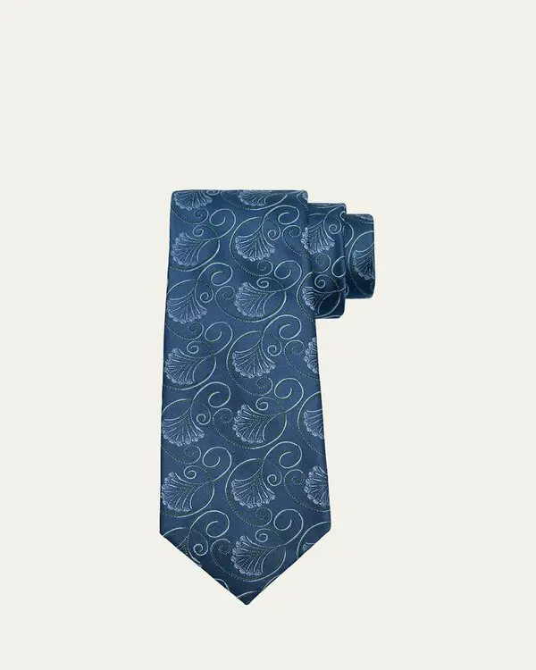 Charvet Floral Silk Neck Tie - Roy