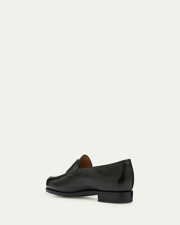 John Lobb Lopez Calf Leather Penny Loafers - Dark Green