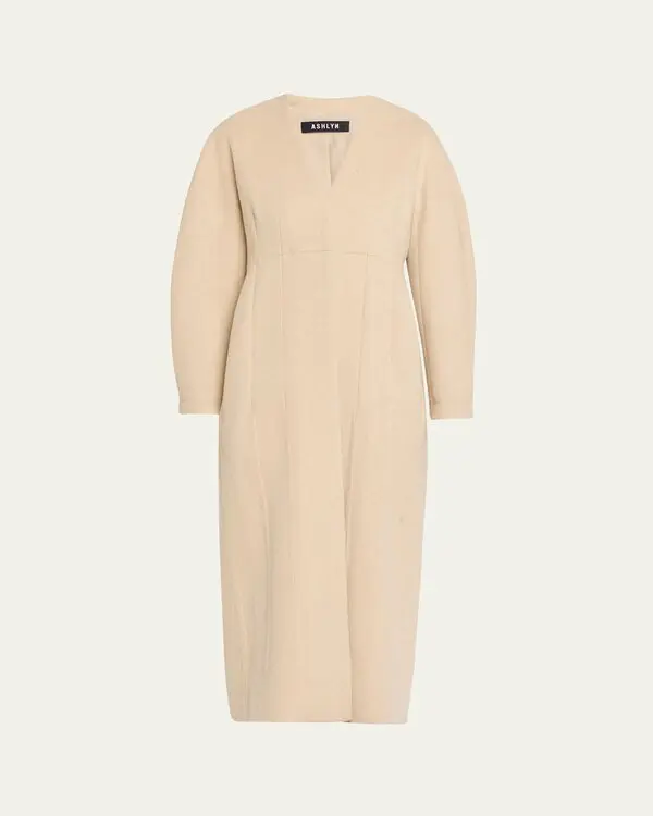 ASHLYN Elia Barrel-sleeve Cashmere Coat