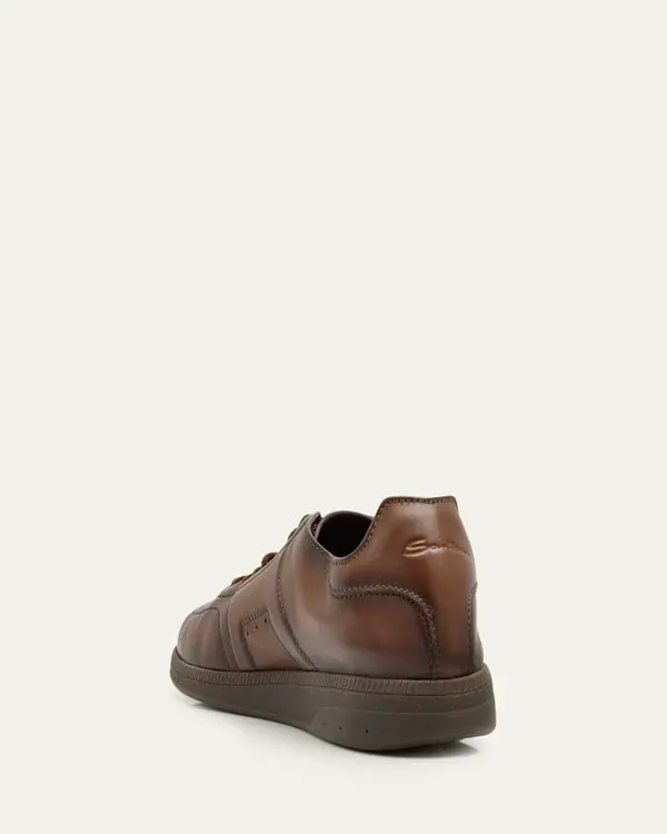 Santoni Burnished Calfskin Slip-on Sneakers