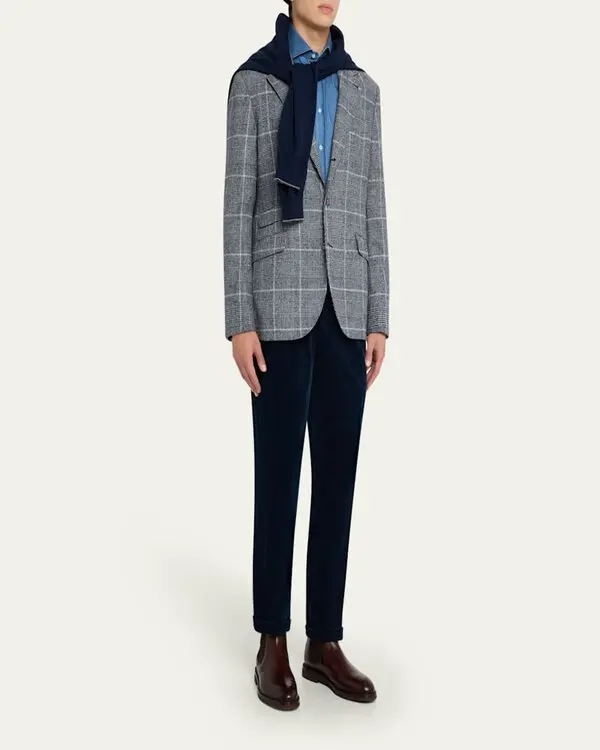 Brunello Cucinelli Cotton Corduroy Waist-tab Pleated Pants