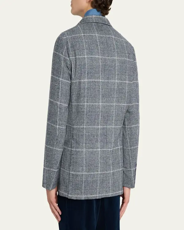 Brunello Cucinelli Overplaid Metal-button Sport Coat