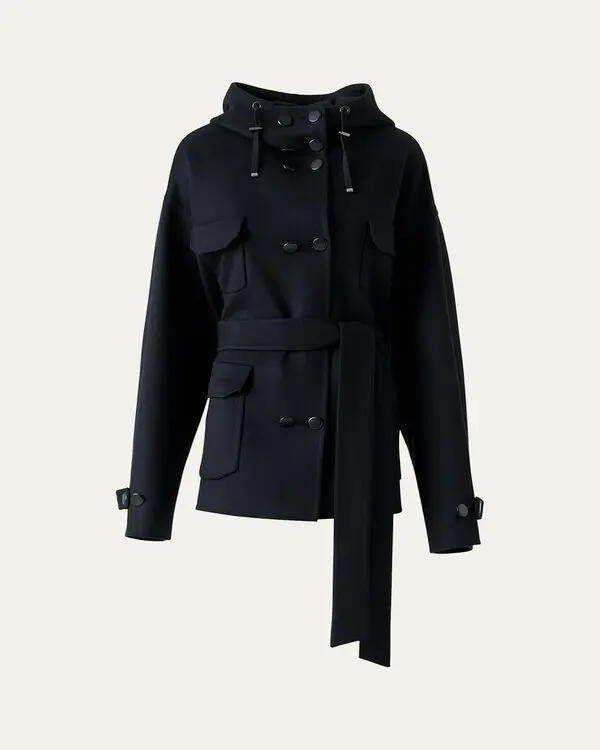 Akris Donna Belted Cashmere Parka Jacket