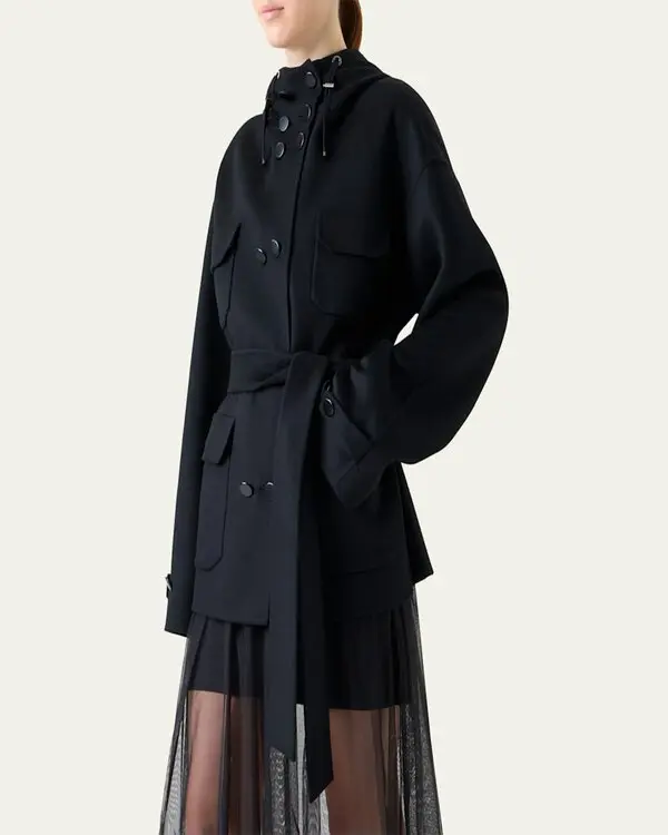 Akris Donna Belted Cashmere Parka Jacket