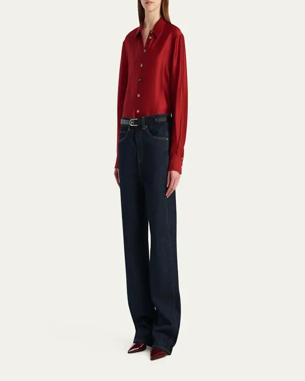 Khaite Bonnie Straight-leg Cotton Denim Jeans
