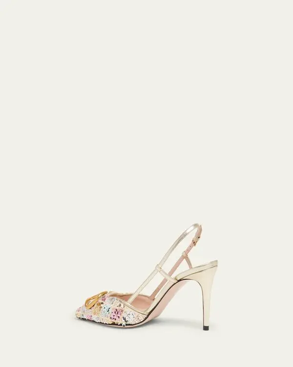 Valentino Garavani Vlogo Signature Sequined Slingback Pumps
