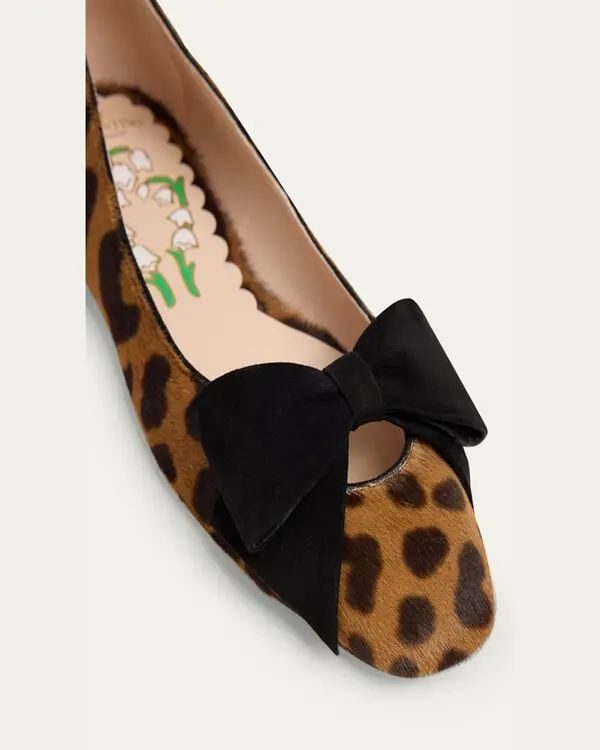 Valentino Garavani Bowow Leopard Ballerina Flats - Leopard Print