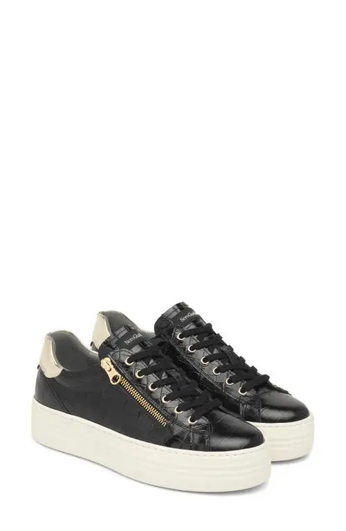 NEROGIARDINI Platform Sneaker With Side Zip - Black