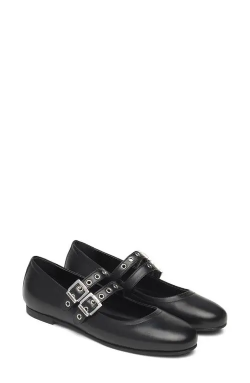 NEROGIARDINI Double Strap Ballet Flat - Black