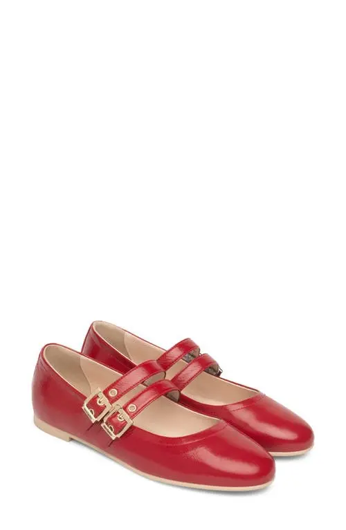 NEROGIARDINI Double Strap Ballet Flat - Cherry