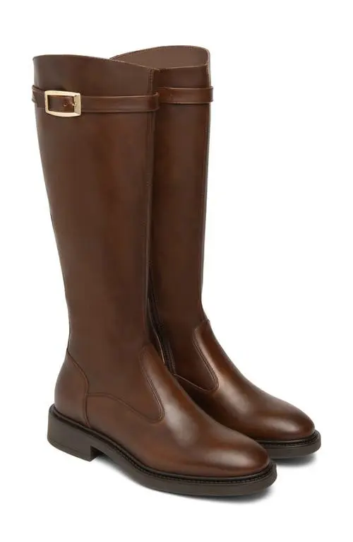 NEROGIARDINI Buckled Riding Boots - Dark Brown