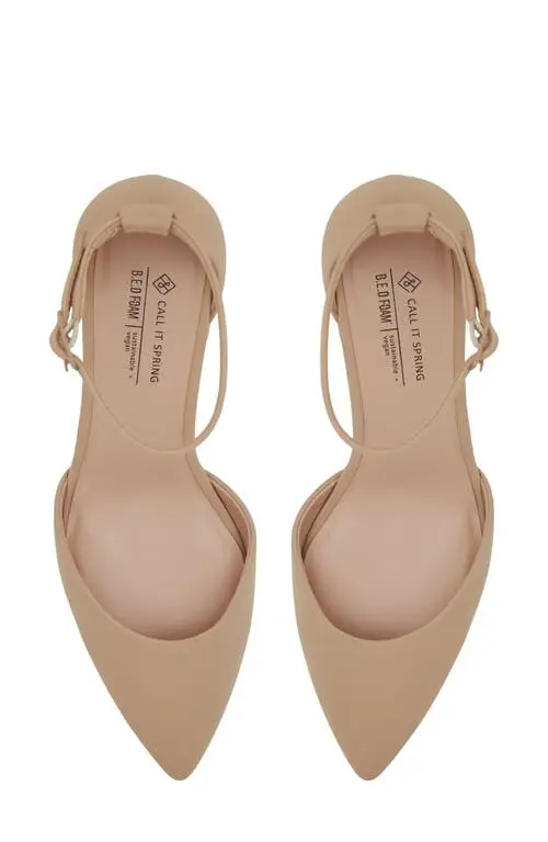CALL IT SPRING BY ALDO Ankle Strap Pointed Toe Pumps - Light Brown