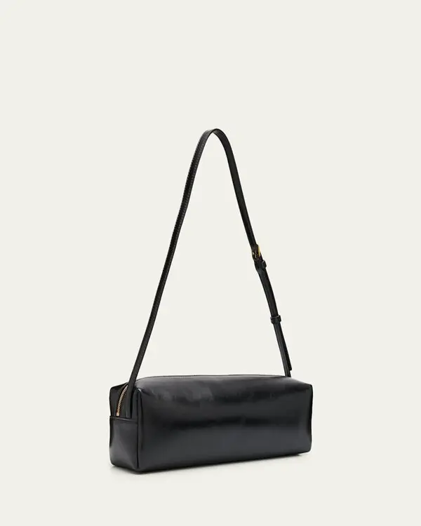 Khaite Kye Zip Leather Shoulder Bag - Black