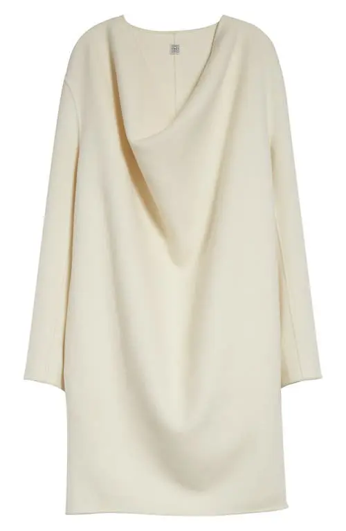 TOTEME Cowl Neck Wool Dress - Winter White | Editorialist