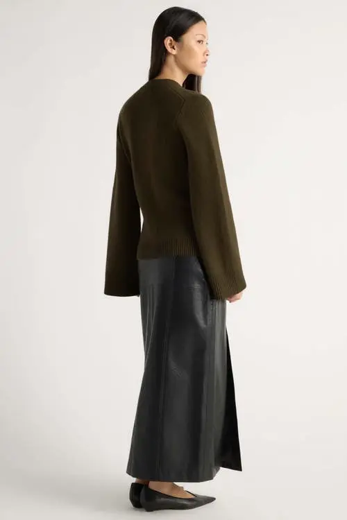 Modern Citizen Organic Cotton-wool Cardigan - Dark Olive
