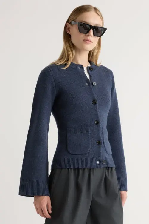 Modern Citizen Eames Organic Cotton-wool Cardigan - Denim Blue