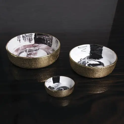 LUNARES Bianco Nero Round Bowl