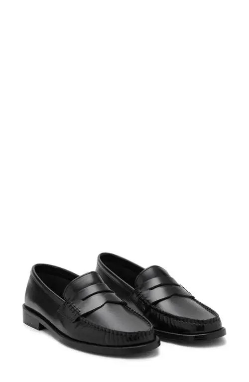 Mango Luisa Penny Loafer - Black