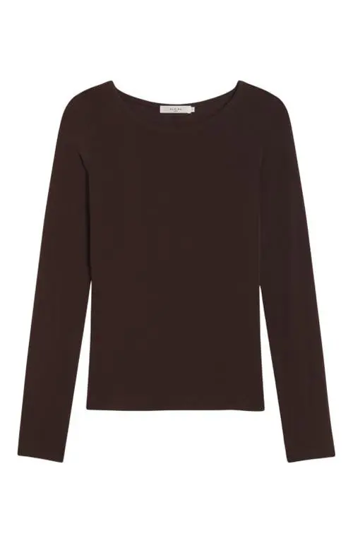 Almina Concept Long Sleeve Boat Tee - Brown