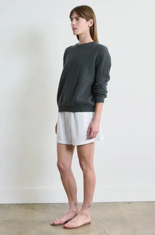 Almina Concept Ribbed Wool Crewneck Sweater - Grey