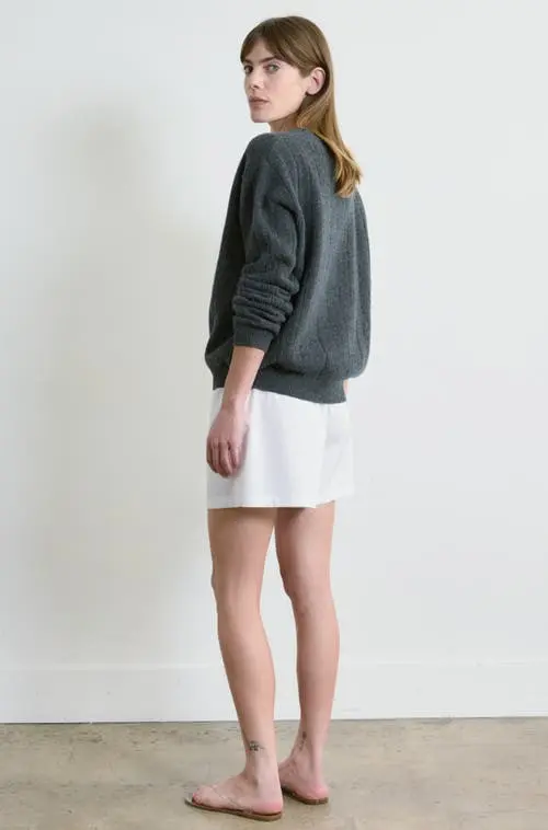 Almina Concept Ribbed Wool Crewneck Sweater - Grey