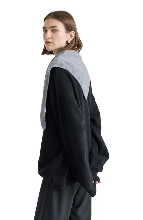 Almina Concept Triangle Neck Scarf - Grey