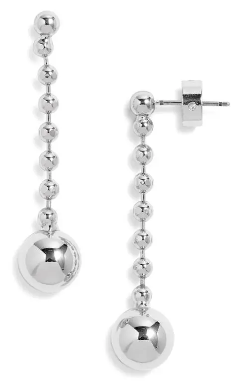 Nordstrom Ball Chain Orb Drop Earrings - Silver