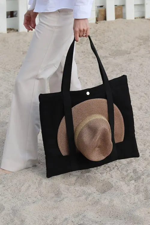 LASTELIER Parakalo Cotton Canvas Tote Bag - Black