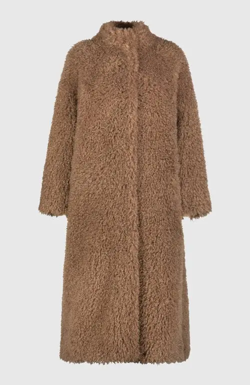 LYLA GRANT Fur-free Cashmere Goat Coat - Taupe