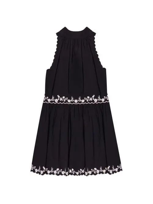 RO&ZO Embroidered Scallop Short Dress