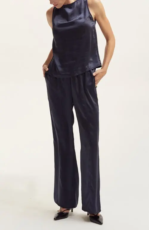 CRESCENT Crushed Satin Pull-on Pants