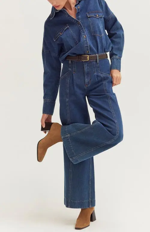 CRESCENT High-rise Flare Denim Pants