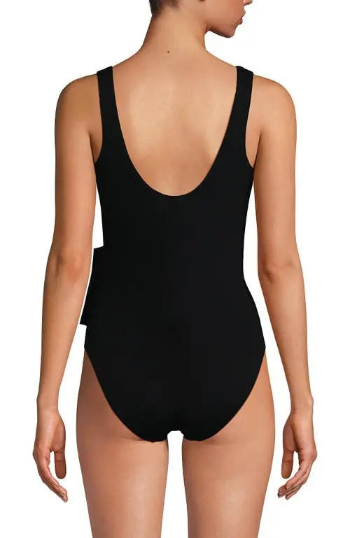 LANDS' END Side Tie Wrap One Piece Swimsuit